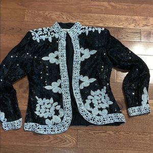 Scala Jackets & Coats | Amazing Vintage Flawless Silk Beaded Jacket ...